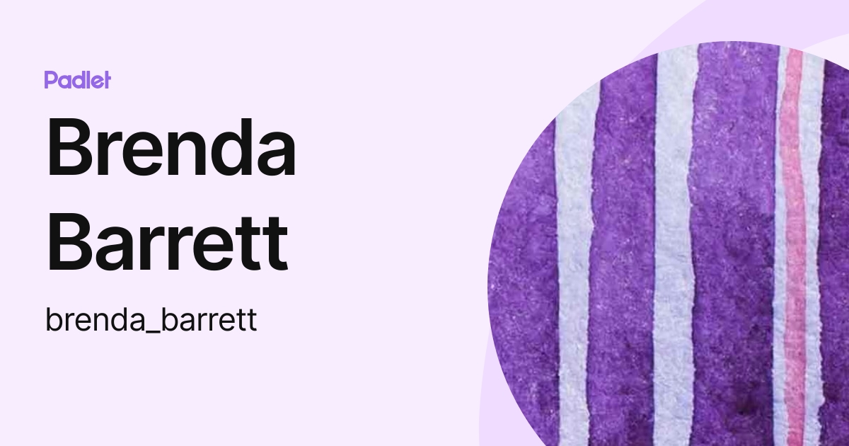 Brenda Barrett (brenda_barrett) profile | Padlet