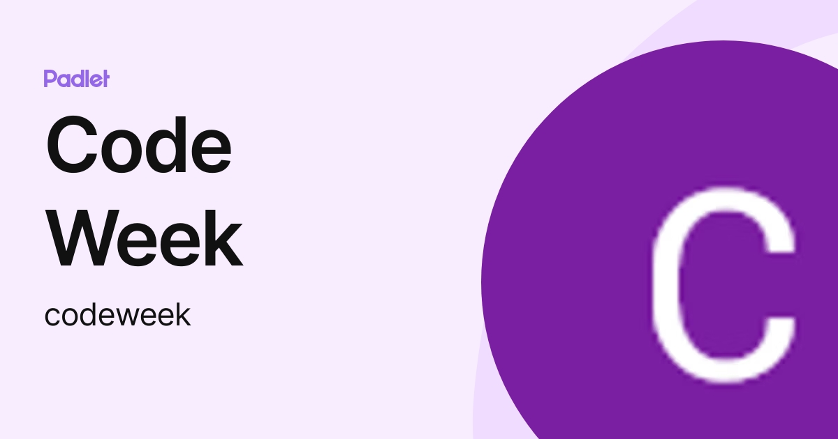 Code Week (codeweek) profile | Padlet