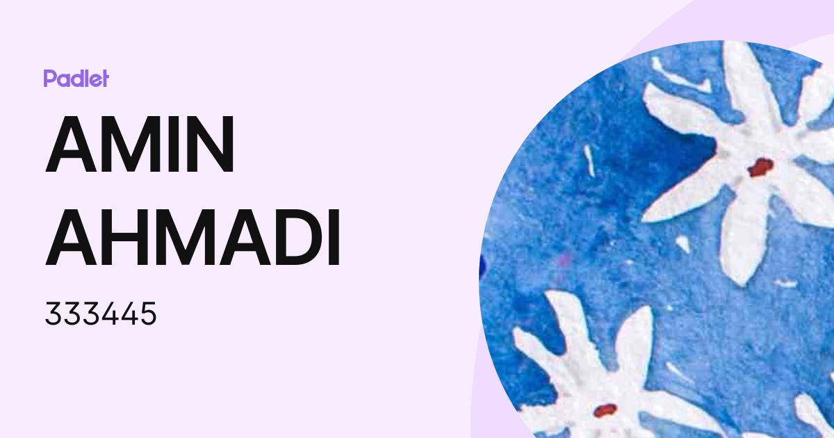 AMIN AHMADI (333445) profile | Padlet