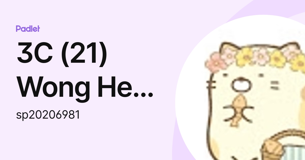 3C (21) Wong Hei Man Carrie (sp20206981) profile | Padlet