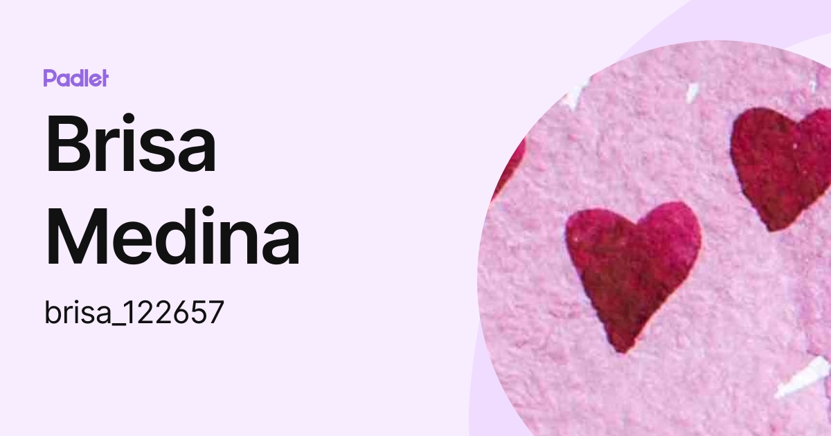 Brisa Medina (brisa_122657) profile | Padlet