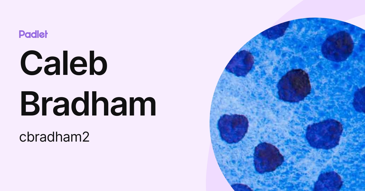 Caleb Bradham (cbradham2) profile | Padlet