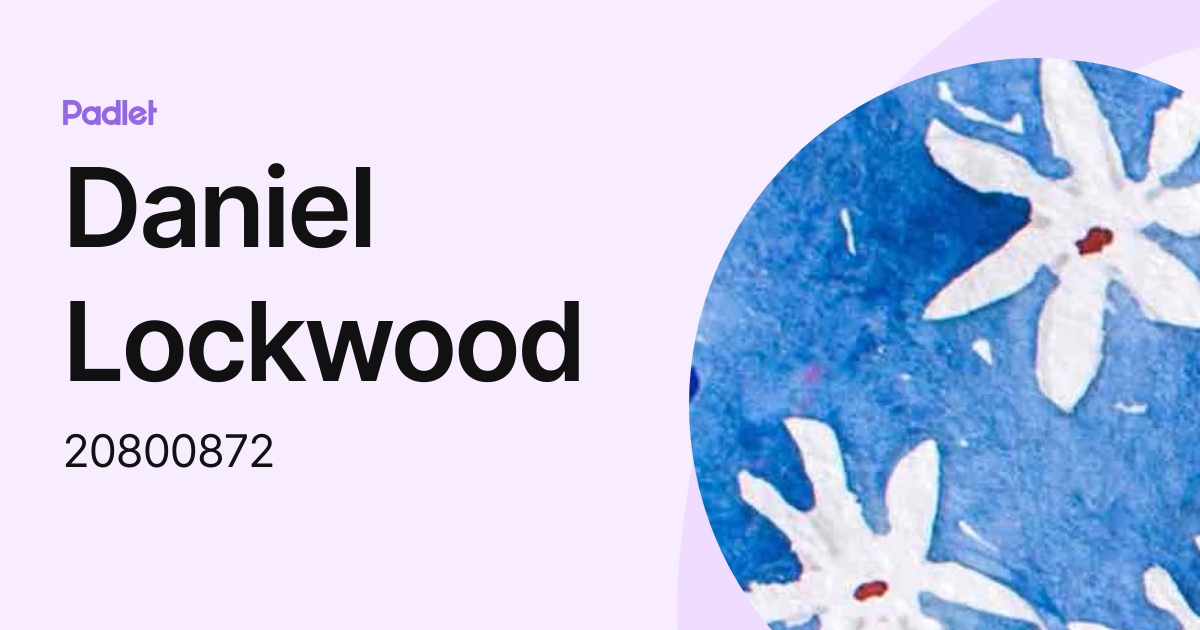 Daniel Lockwood (20800872) profile | Padlet