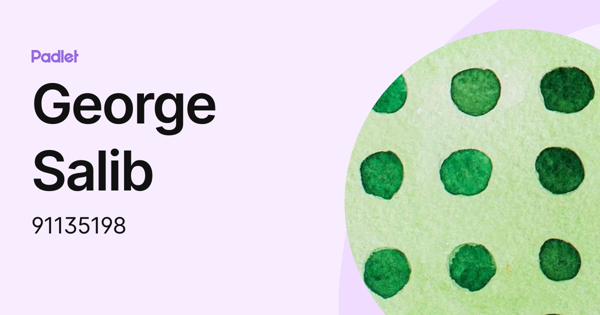 George Salib (91135198) profile | Padlet