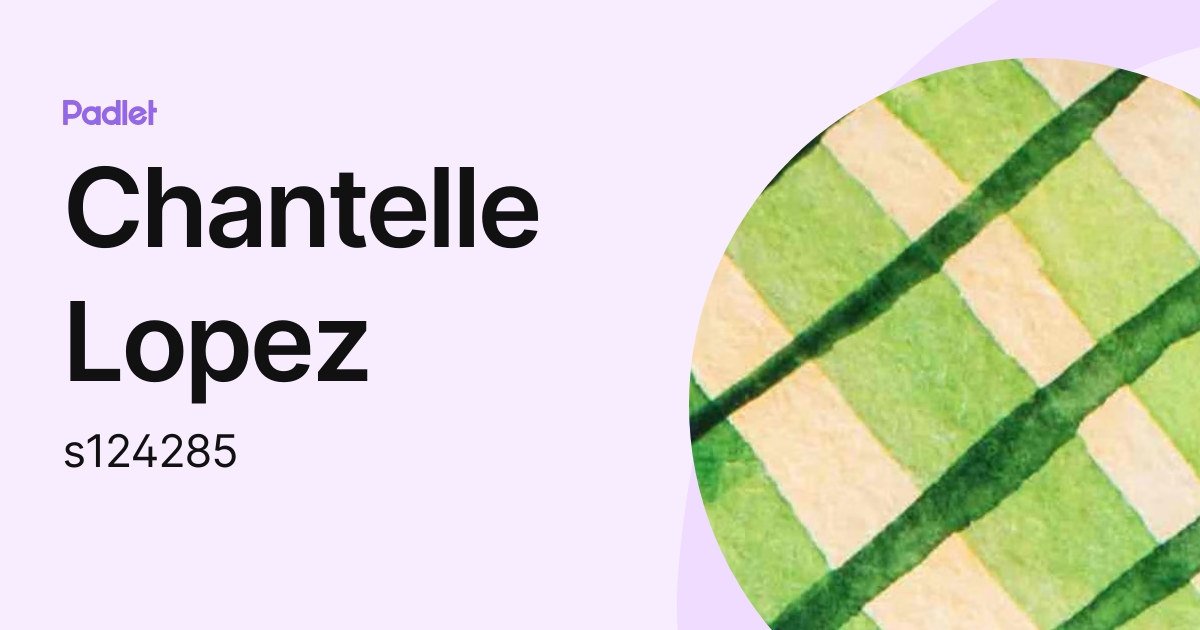 Chantelle Lopez (s124285) profile | Padlet