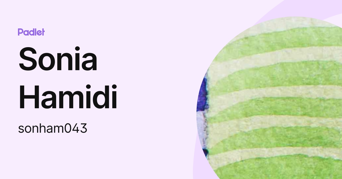 Sonia Hamidi (sonham043) profile | Padlet