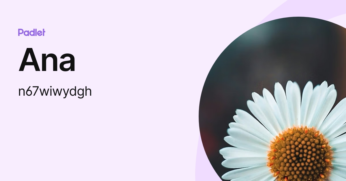 Ana (n67wiwydgh) profile | Padlet