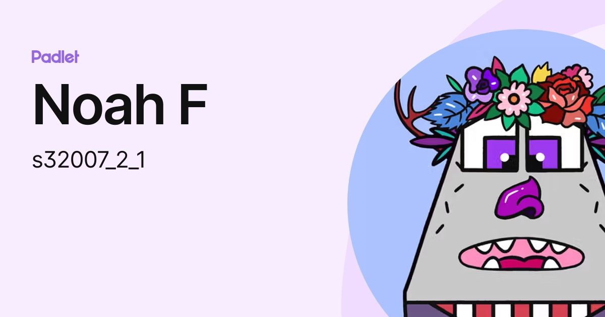 Noah F (s320071) profile | Padlet