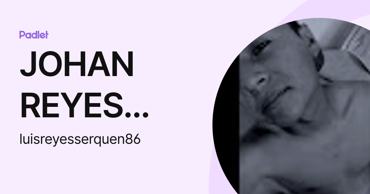 JOHAN REYES JARA (luisreyesserquen86) profile | Padlet