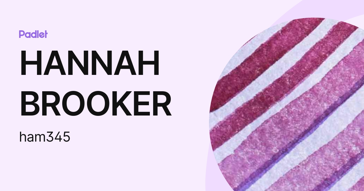 HANNAH BROOKER (ham345) profile | Padlet
