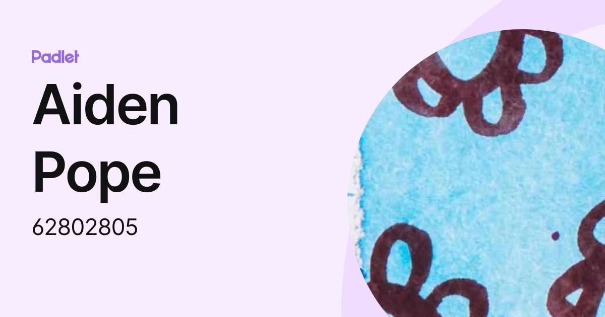 Aiden Pope (62802805) profile | Padlet