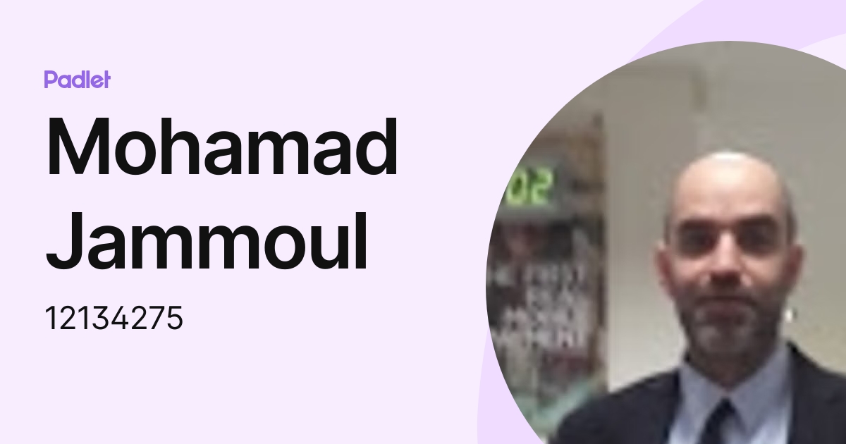 Mohamad Jammoul (12134275) profile | Padlet