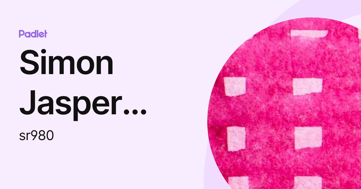 Simon Jasper Reep (sr980) profile | Padlet