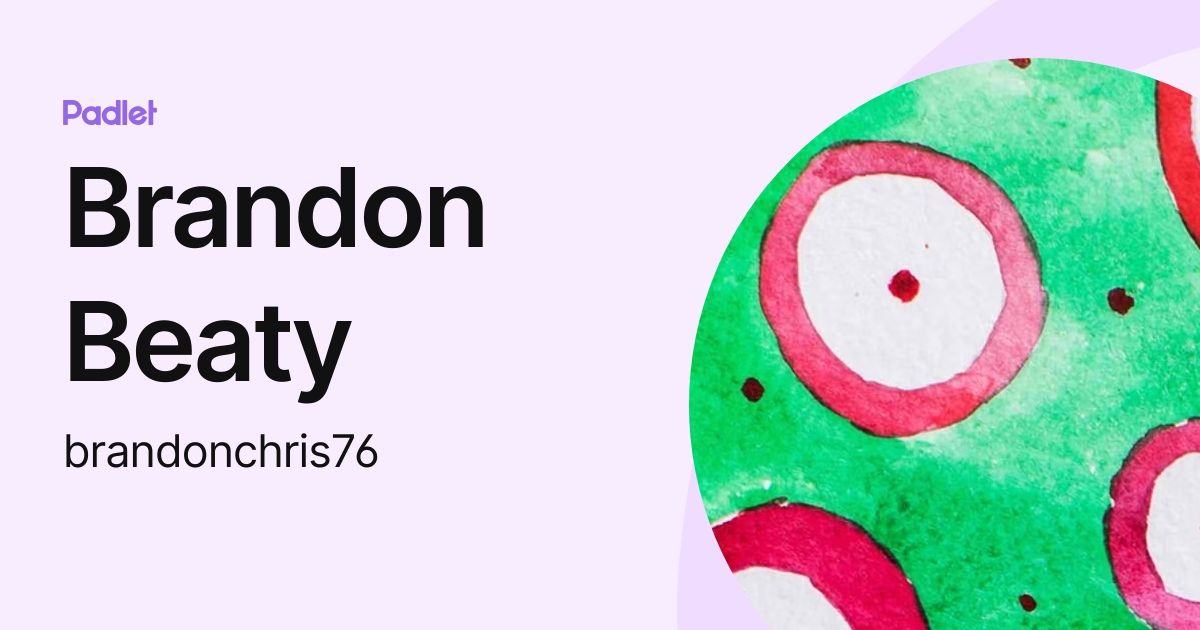 Brandon Beaty (brandonchris76) profile | Padlet