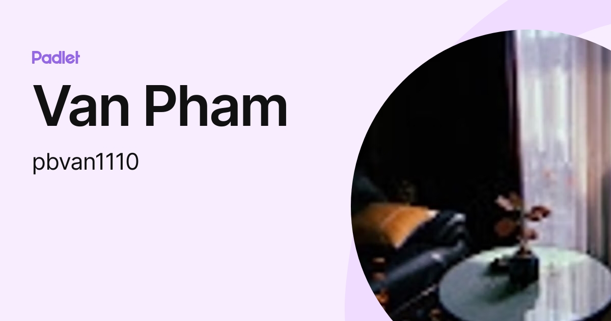 Van Pham (pbvan1110) profile | Padlet