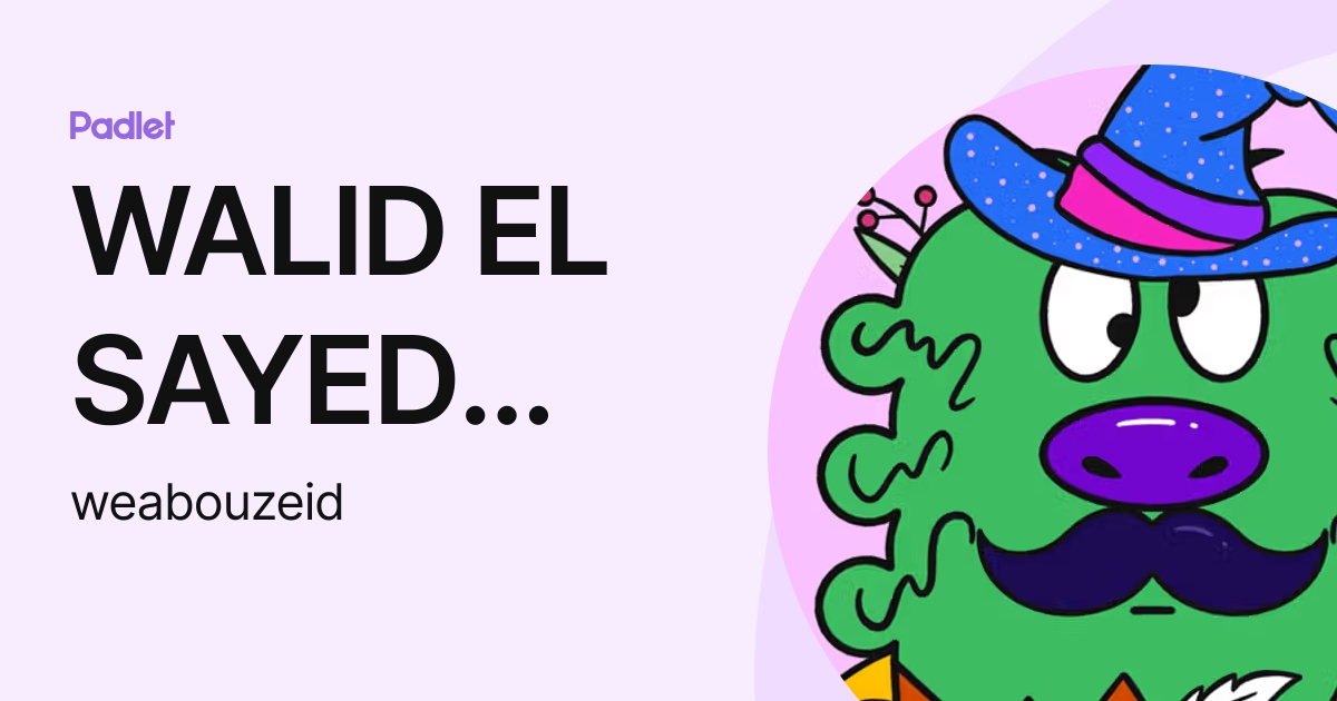 WALID EL SAYED MOHAMED ABOUZEID (weabouzeid) profile | Padlet