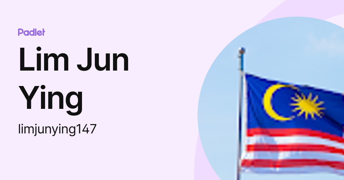 Lim Jun Ying (limjunying147) profile | Padlet