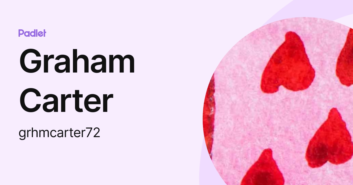 Graham Carter (grhmcarter72) profile | Padlet