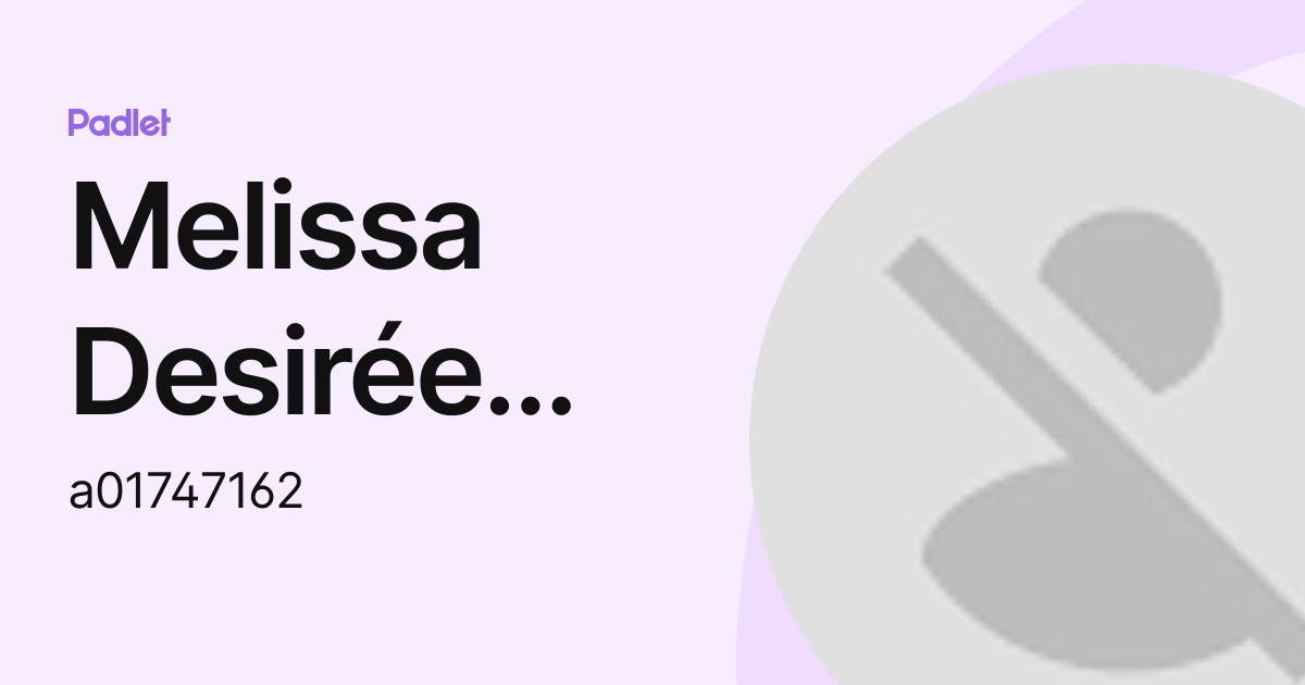 Melissa Desirée Martínez Licea (a01747162) profile | Padlet