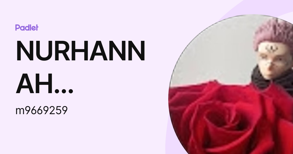 NURHANNAH SYAHIRAH BINTI HANAFI Moe (m9669259) profile | Padlet