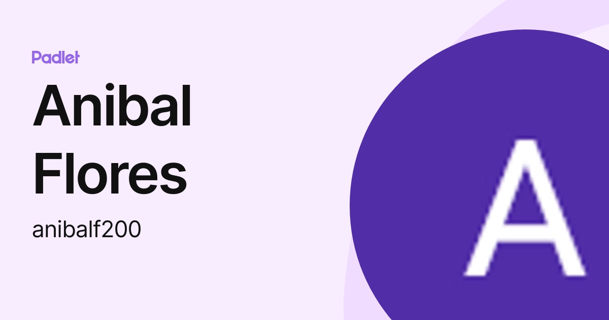 Anibal Flores (anibalf200) profile | Padlet