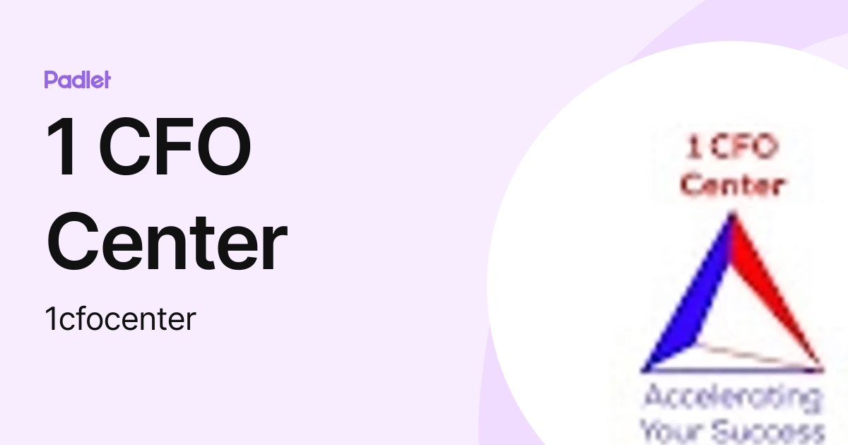 1 CFO Center (1cfocenter) profile | Padlet
