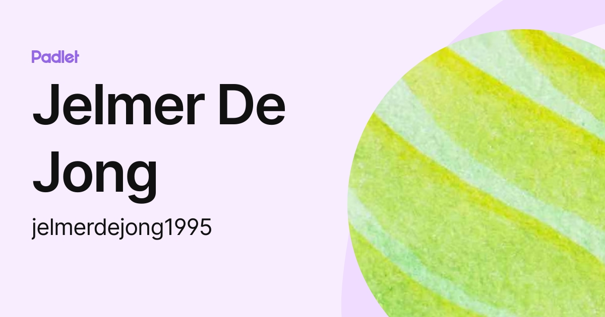 Jelmer De Jong (jelmerdejong1995) profile | Padlet