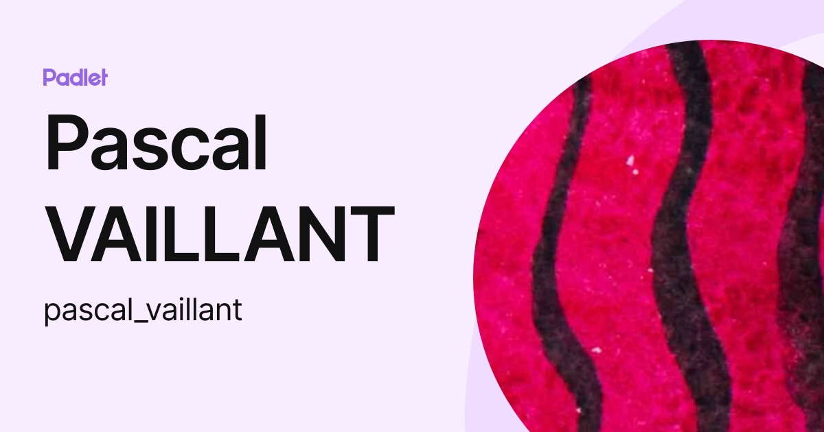 Pascal VAILLANT (pascal_vaillant) profile | Padlet