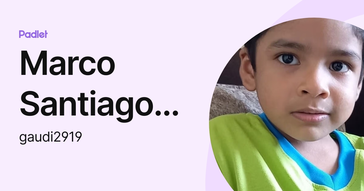 Marco Santiago Mendiola Valdiviezo. (gaudi2919) profile | Padlet