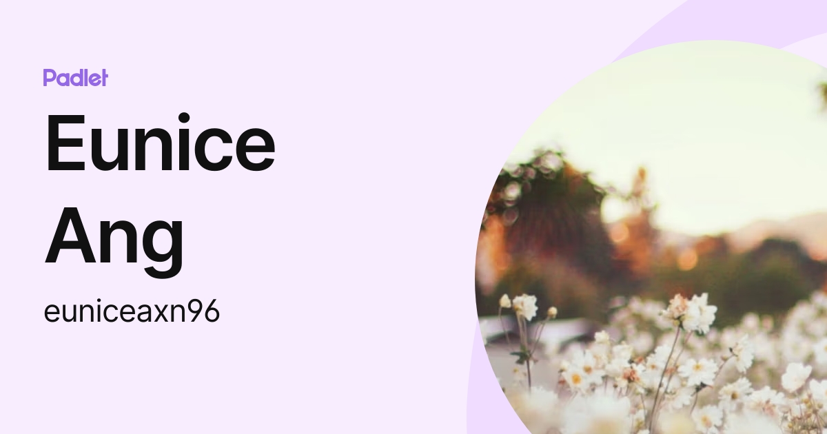 Eunice Ang (euniceaxn96) profile | Padlet