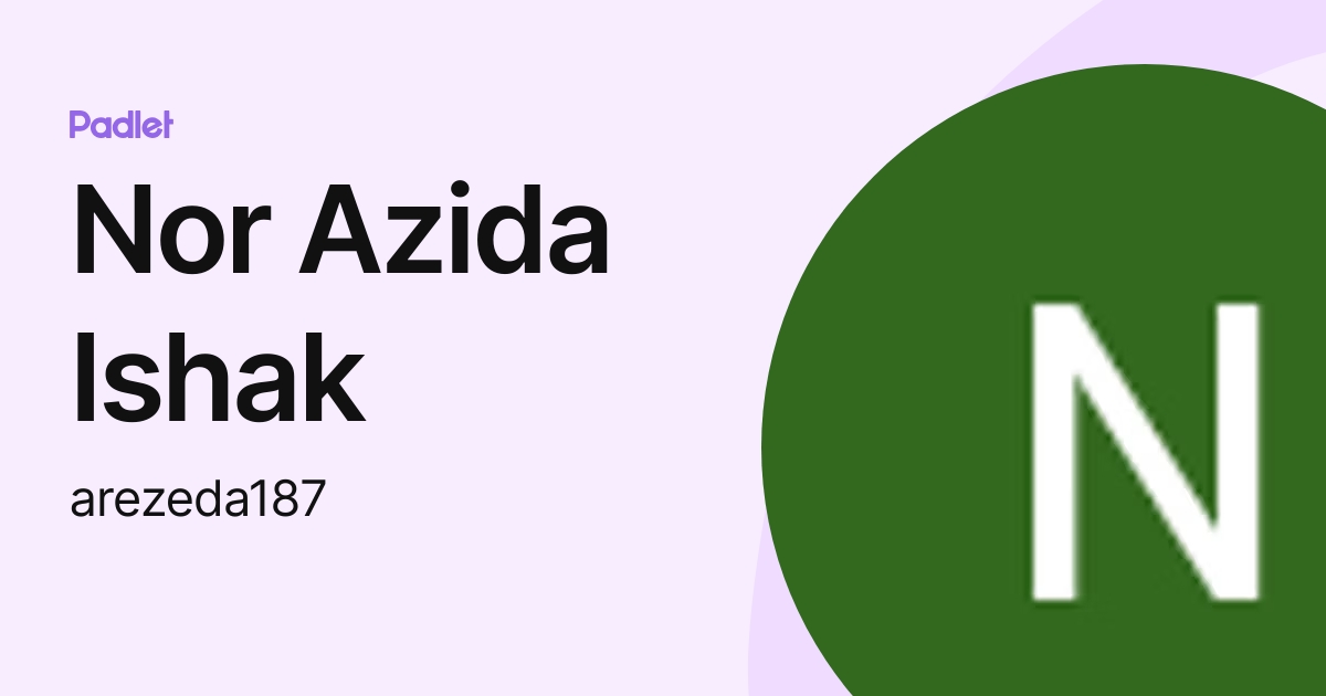 Nor Azida Ishak (arezeda187) profile | Padlet