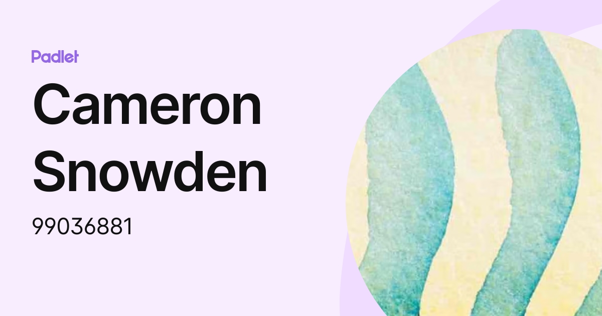 Cameron Snowden (99036881) profile | Padlet