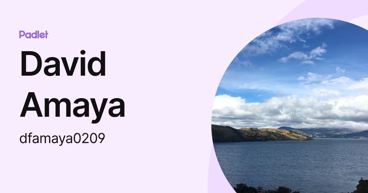 David Amaya (dfamaya0209) profile | Padlet