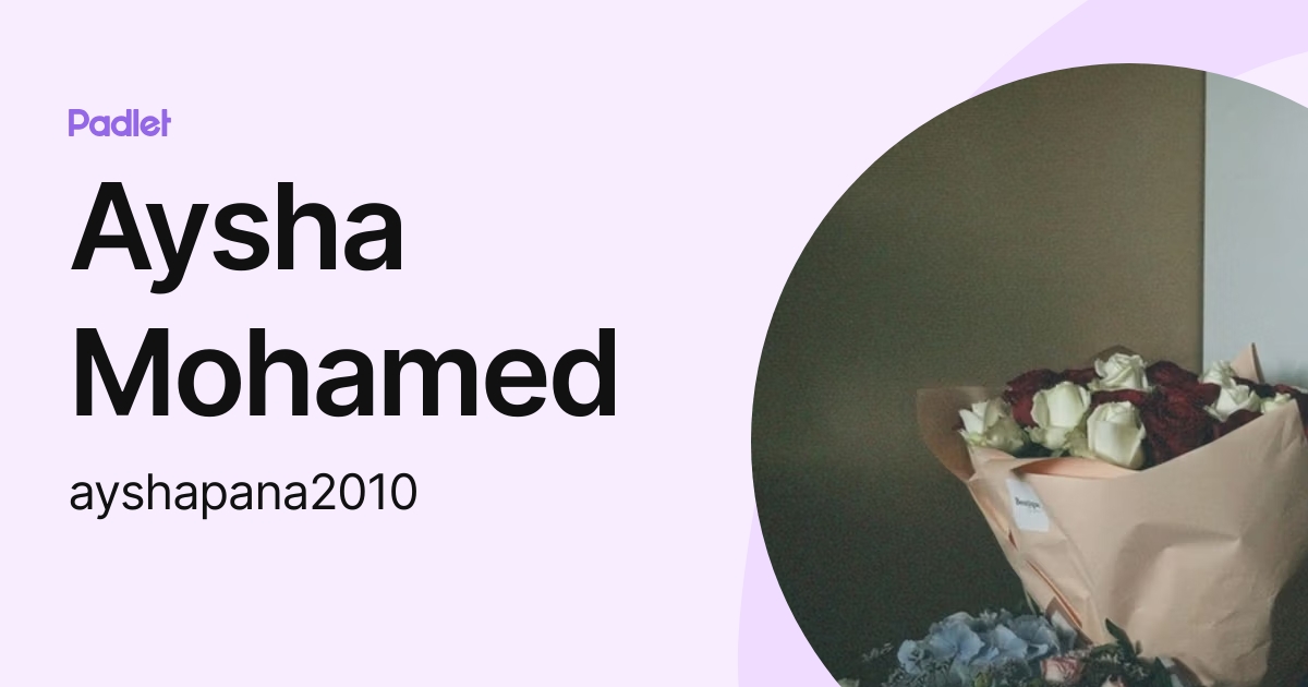 Aysha Mohamed (ayshapana2010) profile | Padlet
