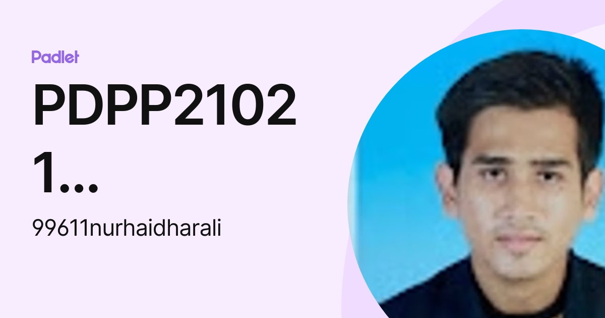 PDPP21021 Nurhaidharali Bin Che Khalid (99611nurhaidharali) profile ...
