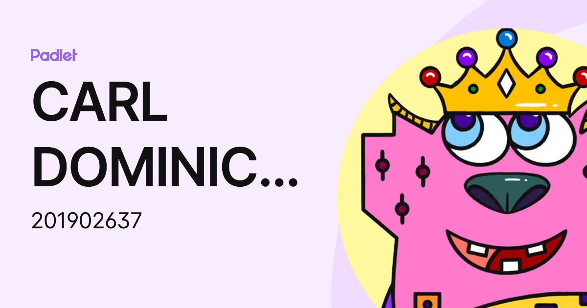 CARL DOMINIC E. LLAVAN (201902637) profile | Padlet