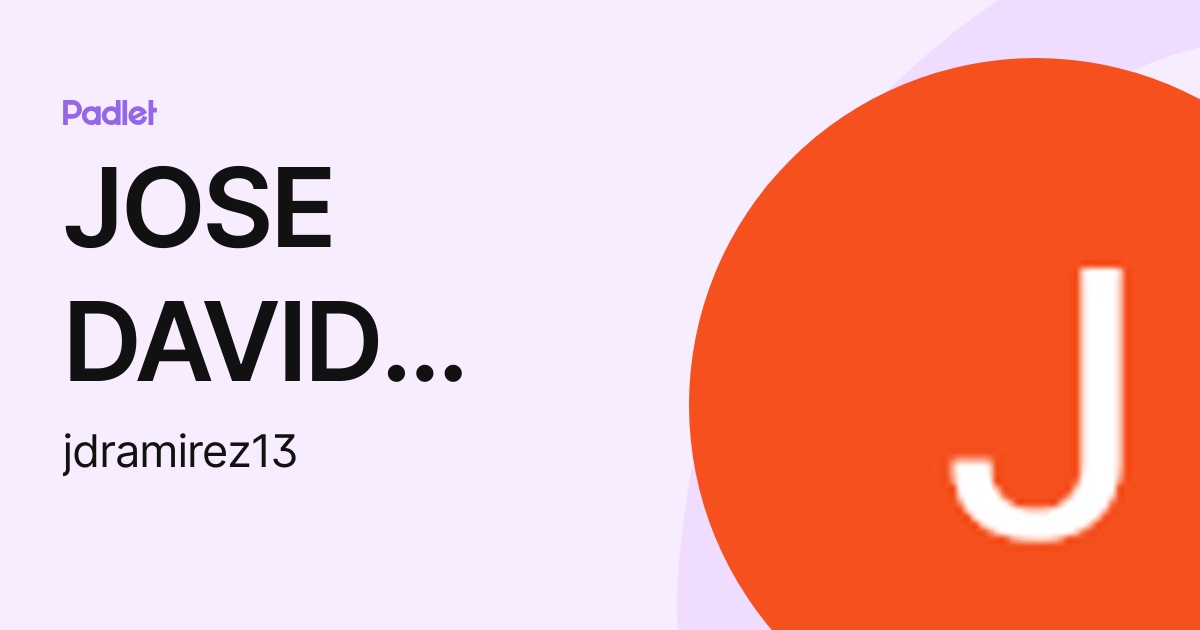 JOSE DAVID RAMIREZ TELLEZ (jdramirez13) perfil | Padlet