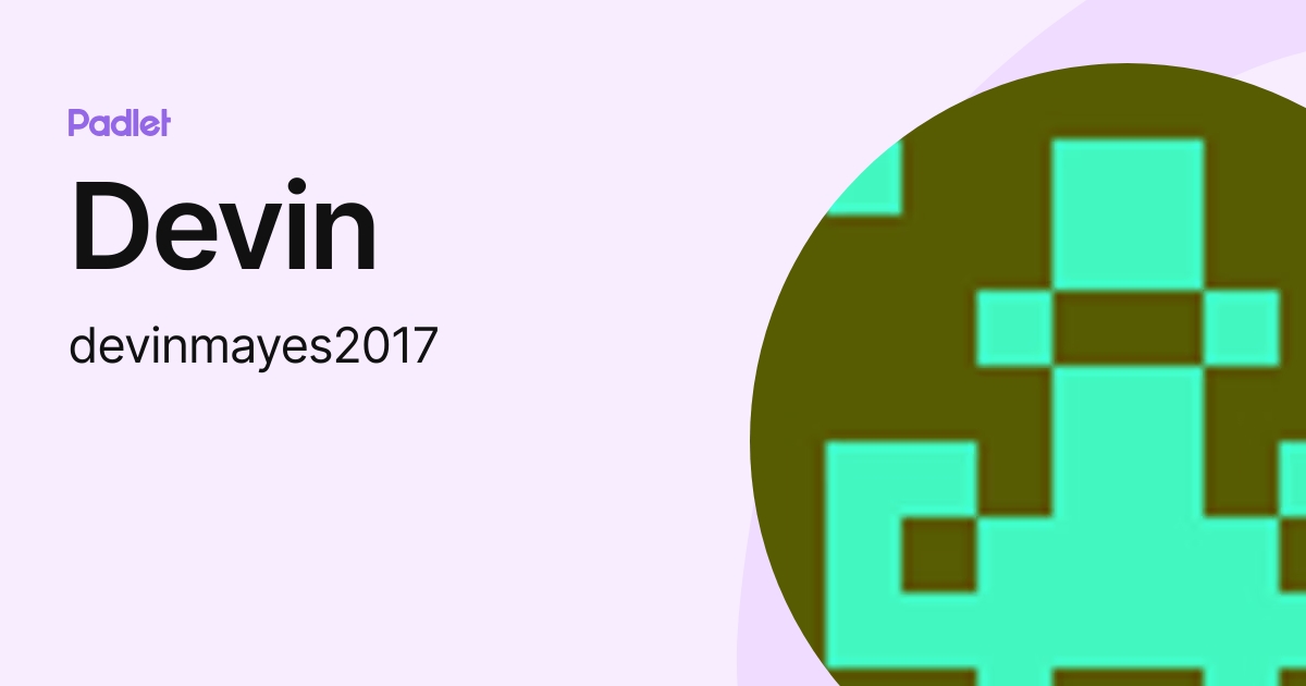 Devin (devinmayes2017) profile | Padlet
