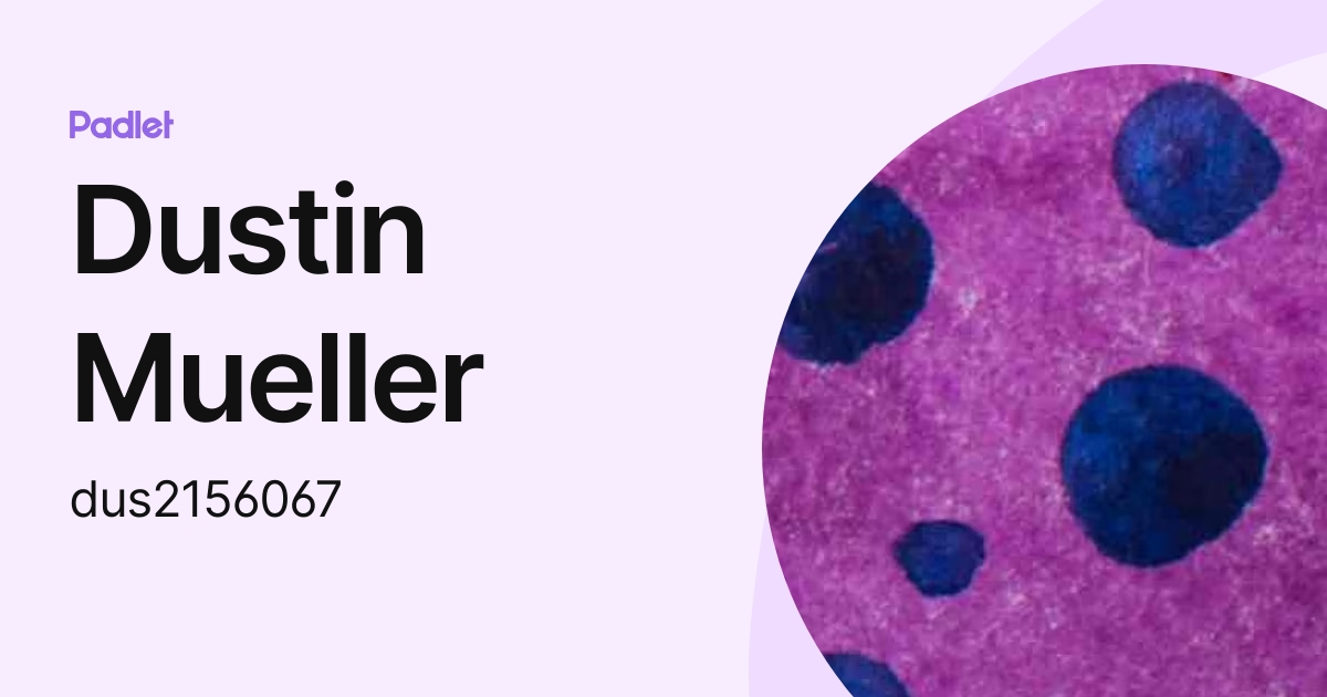 Dustin Mueller (dus2156067) profile | Padlet