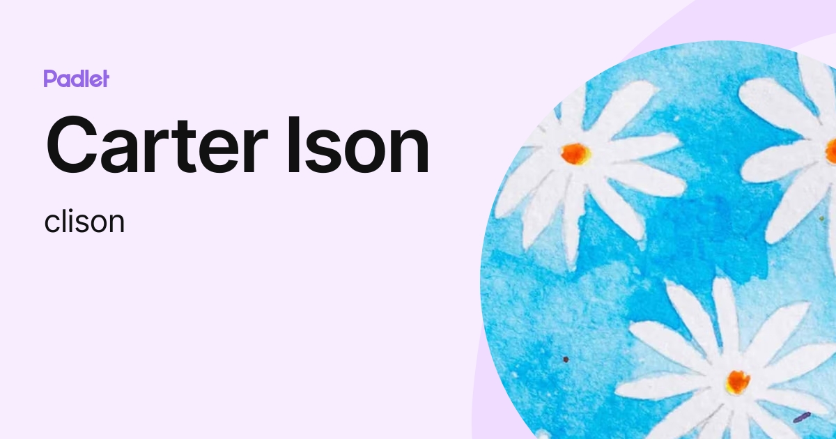 Carter Ison (clison) profile | Padlet