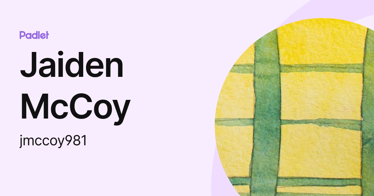 Jaiden McCoy (jmccoy981) profile | Padlet