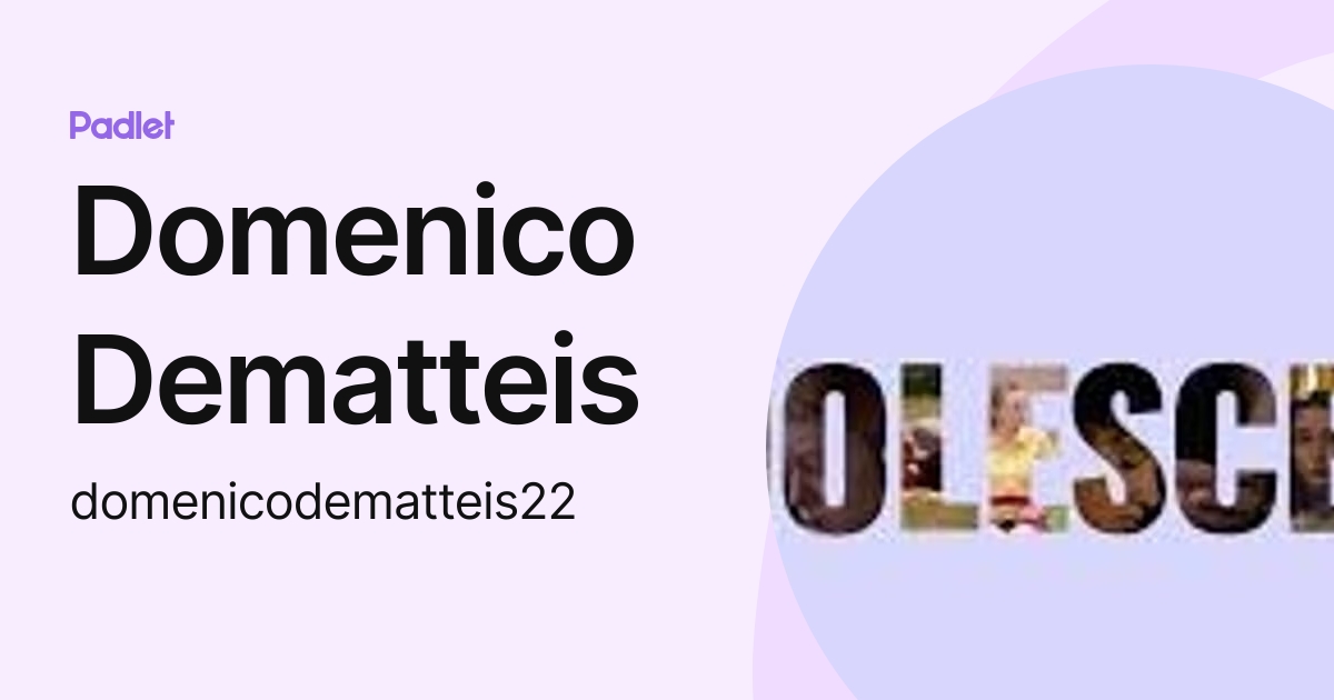 Domenico Dematteis (domenicodematteis22) profile | Padlet