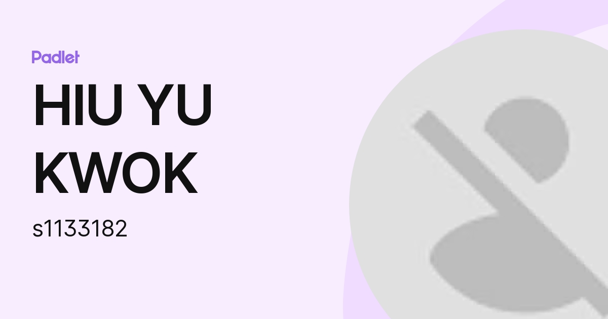 HIU YU KWOK (s1133182) profile | Padlet