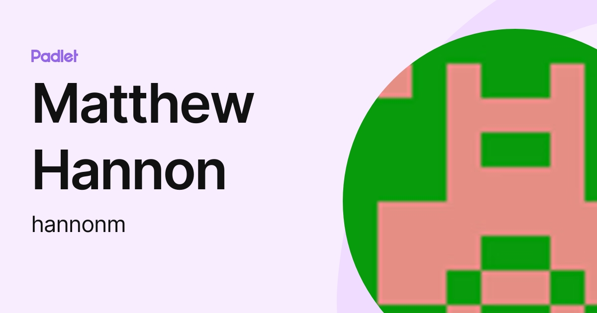 Matthew Hannon (hannonm) profile | Padlet