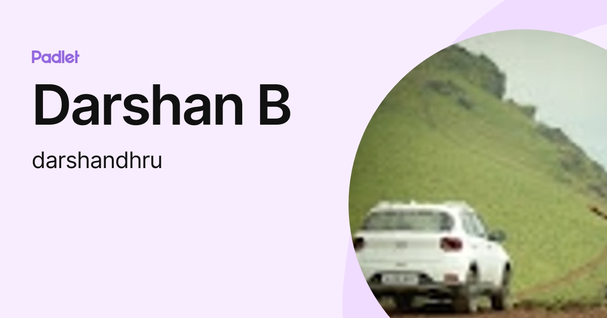 Darshan B (darshandhru) profile | Padlet