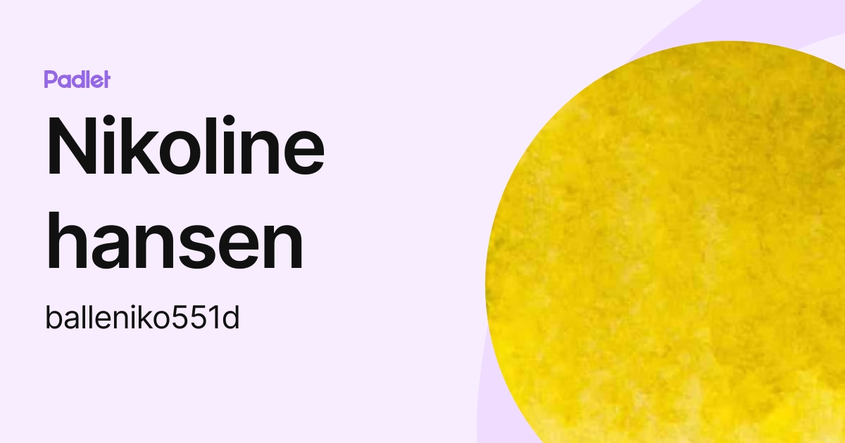 Nikoline hansen (balleniko551d) profile | Padlet