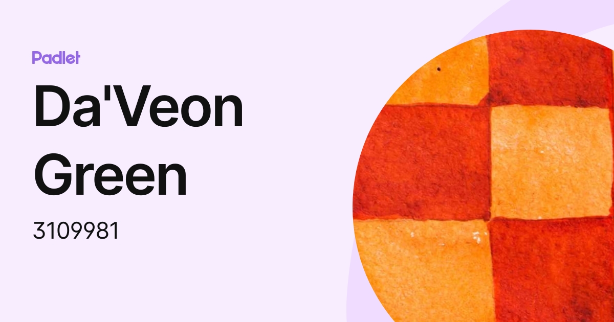 Da'Veon Green (3109981) profile | Padlet