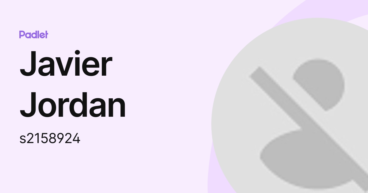 Javier Jordan (s2158924) profile | Padlet