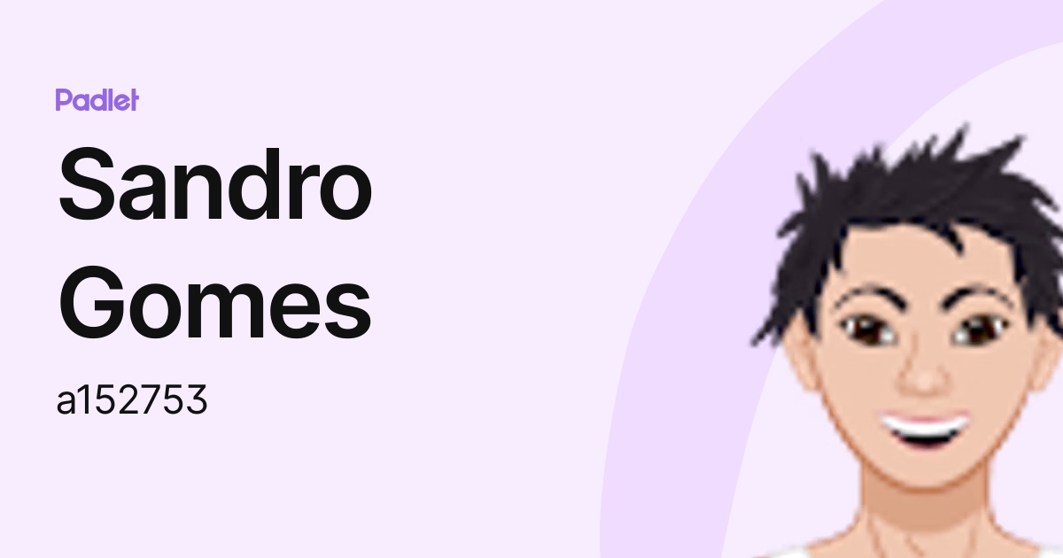 Sandro Gomes (a152753) profile | Padlet
