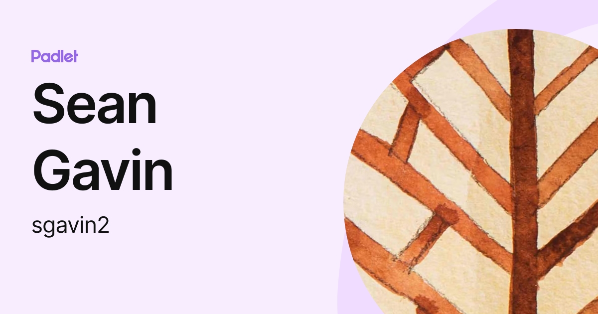 Sean Gavin (sgavin2) profile | Padlet